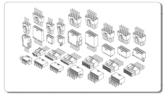 Single Row 4.2mm Pitch Power Connector Plug Housing with Panel Mounting ...